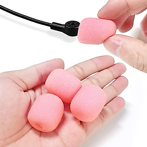 20 Pack Lapel Headset Microphone Windscreen, SourceTon Microphone Sponge Foam Cover Mini Size Lavalier Microphone Use for Cover Microphone Noise Reduction Shield Protection