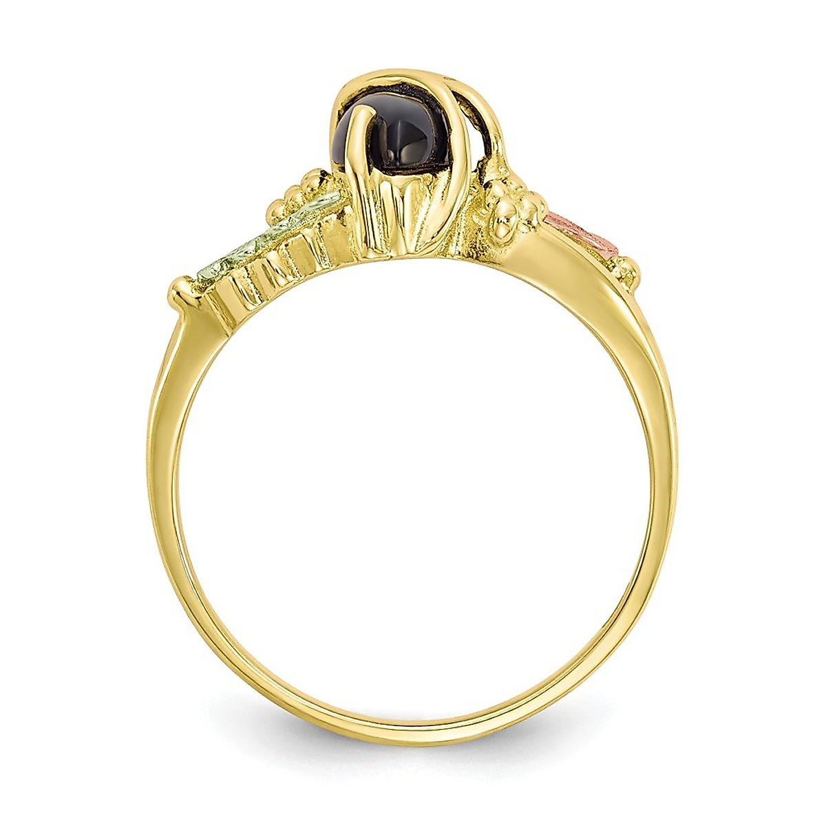 Jewels By Lux 10k Tri-color Black Hills Gold Onyx Ring