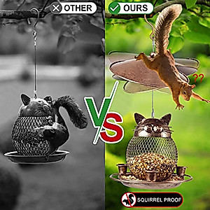 LBTING Bird Feeder for Outside, Squirrel Proof Metal Wild Bird Feeder Decoration for Hanging Outside Garden Yard, Cute Cat-Shaped