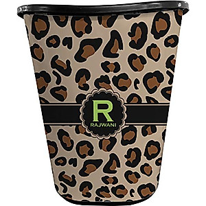 RNK Shops Granite Leopard Waste Basket - Double Sided (Black) (Personalized)