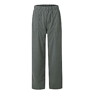 Corduroy Pants Women Fall Women's Work Pants Womens Elastic Waist Pants Womens Trousers High Waisted Straight Leg Pants Palazzo Pants Winter with Pockets Gray XL