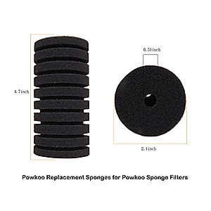 Powkoo 4pcs Sponge Filter Replacement, Replacement Sponges for Sponge Filter