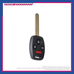 OCESTORE N5F-A05TAA Car Key Fob Keyless Control Entry Remote N5F-S0084A 4 Button Vehicles Replacement Compatible with Ci vic N5F-S0084A 35111-SVA-306 Key Fob 35118-TR0-A00