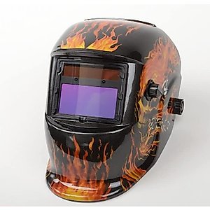 for Flames Solar Powered Power Auto Dark Darkening Welding Helmet Welder's Hood