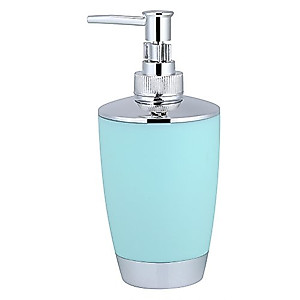 AYNEFY 6-Piece Bathroom Set, Modern Style Toilet Bathroom Accessories Toilet Kit with Soap Dispenser Toothbrush Holder Soap Dish Cup Toilet Brush Holder Set Rubbish Bin Purple (Blue Cyan)