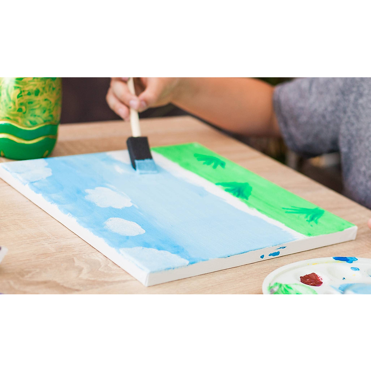 Paint Roller, Sponge Paint Brushes, High-Density Foam Refill 2", Small Finest Finish Paint Roller Kit for Chalk Painting DIY Stenciling, Furniture, Arts Craft