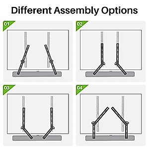 USX MOUNT Sound Bar Mount Under TV, Adjustable Angle Soundbar Mount, Universal Sound Bar Shelf Mount up to 22 Lbs, Soundbar TV Mount with L-Shaped Hooks for Bottom Hole