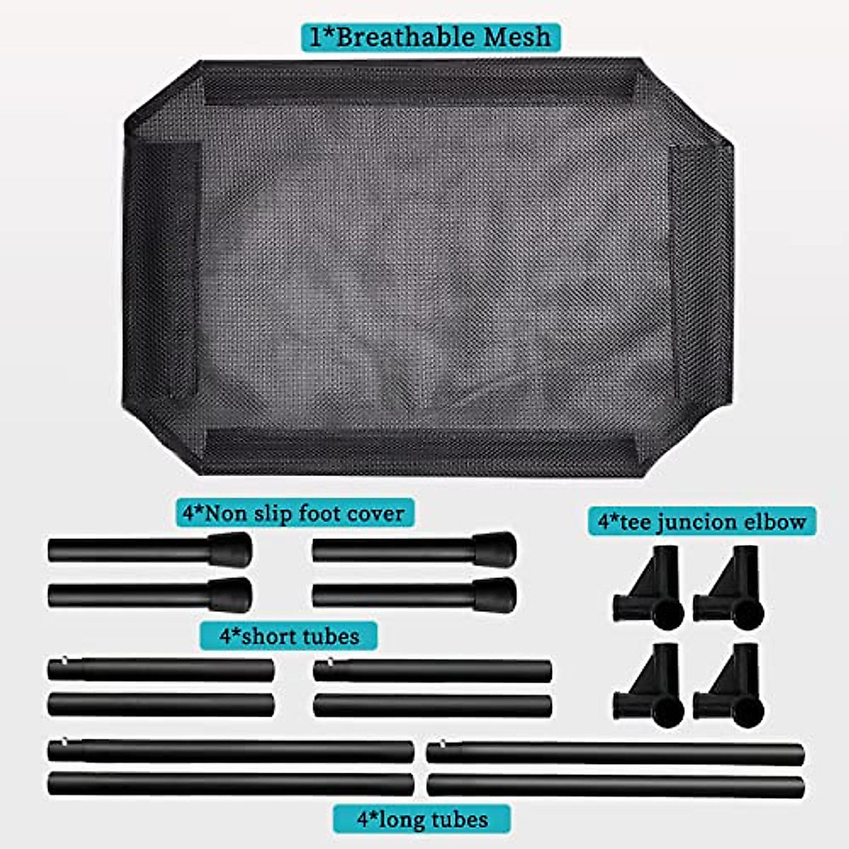 NBVAIGJ Elevated Dog Bed for Medium - Portable Raised Dog Bed Outdoor & Indoor 32x25x8in for Camping or Beach Washable Dog Bed,Durable Chew Proof Dog Hammock Bed with Breathable Mesh,Black