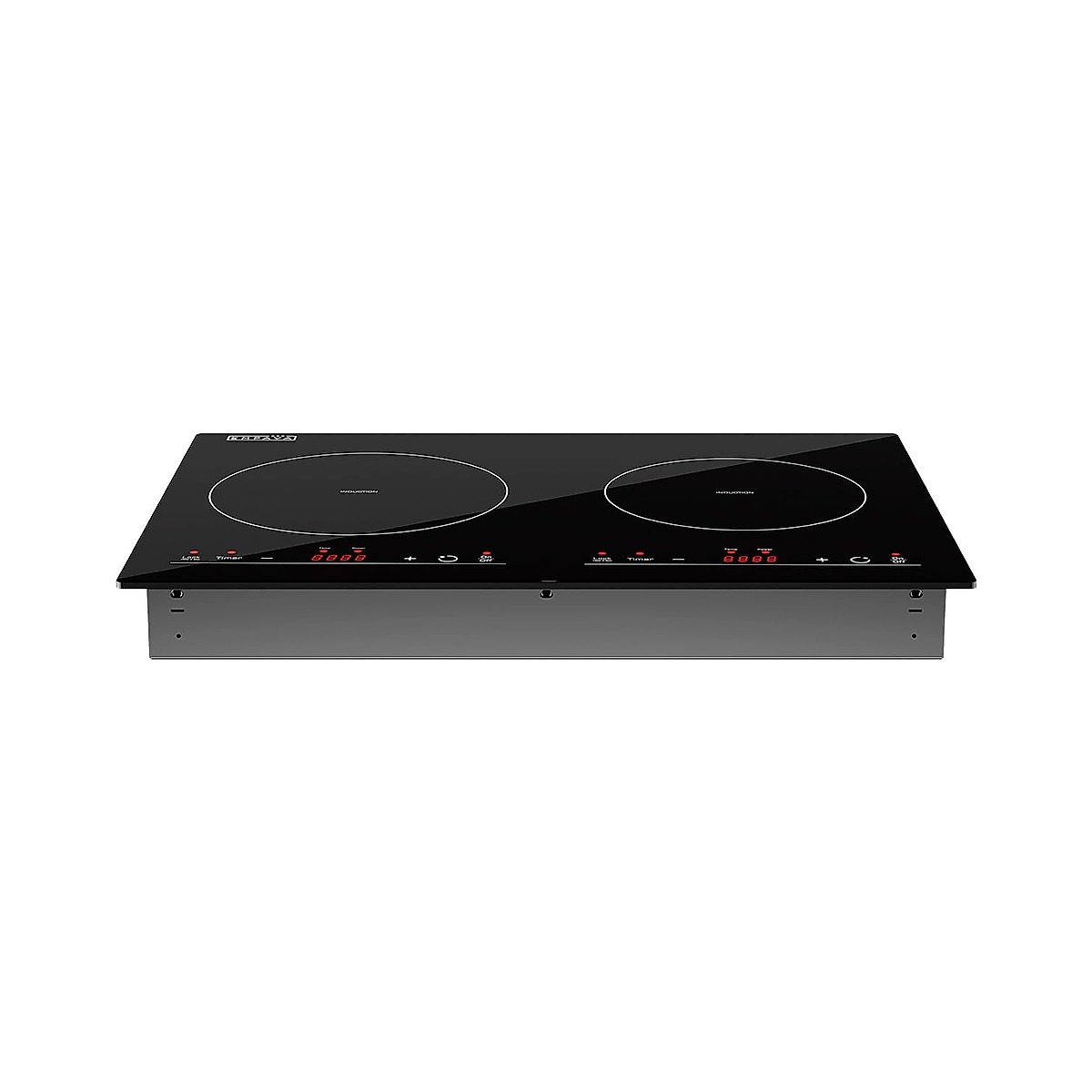 Empava Electric Stove Induction Cooktop Horizontal with 2 Burners in Black Vitro Ceramic Smooth Surface Glass 120V, 12 Inch