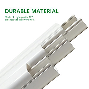 Forestchill 4" W x 16.5ft L Decorative PVC Line Set Cover Kit, Tubing Covers for Mini Split Air Conditioner, Heat Pump System and Central AC