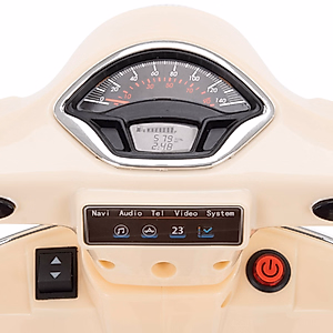 Huffy Kids Battery 6V Ride-On Vespa Scooter Beige