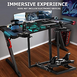 Anman G29 Racing Flight Simulator Stand with Pro 3 Gear Shifter Panels Fit for Logitech/Thrustmaster/Hotas Warthog G27 G29 G920 TX PXN,Professional Steering Wheel Stand,Not Include Wheel & Pedals