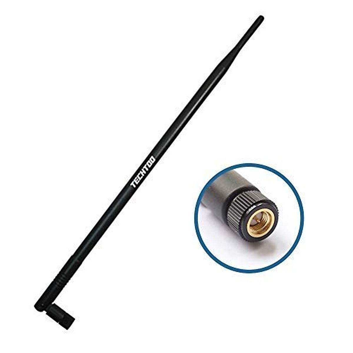TECHTOO 9dBi WiFi Antenna with SMA Male (SMA-Plug) Connector Compatible W/Anran Haloview IP Camera & Other Wireless Security Camera Antenna - 2.4Ghz Wireless Networking Device (SMA-Plug 1Pack)