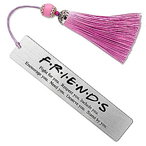Hafhue Friends Fight for You Metal Bookmark Book Lover Gifts for Woman Man BFF Girlfriend Teens Students Friends Bookworm Readers Graduation Anniversary Gifts Back to School Gifts