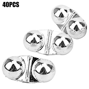 VGEBY 40Pcs ABS Double Rattle, Catfish Rattles Beads Portable Sea Fishing Attractor Bell Beads Accessory for Luring Fish(Silver) Fish Bait bait