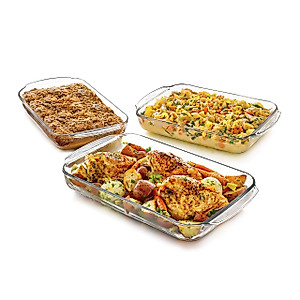 Libbey Baker's Basics 3-Piece Glass Casserole Baking Dish Set