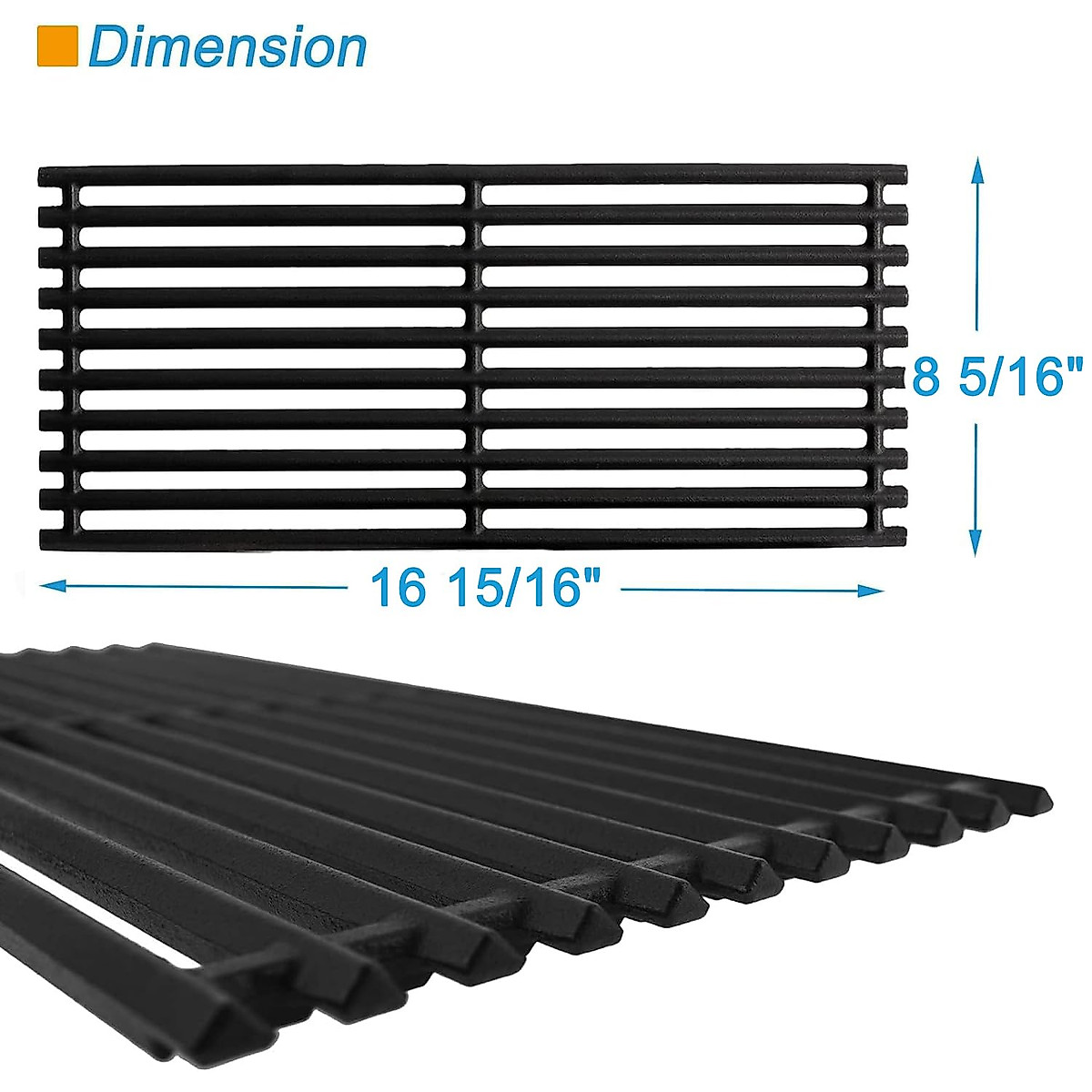 BBQration 16 15/16" Grill Grate for Charbroil Advantage 463344015 463334615 463344116 463343819 Gas2coal 463340516 G467-0002-W1 Cooking Grate for Charbroil Grill Replacement Parts, 3-Pack
