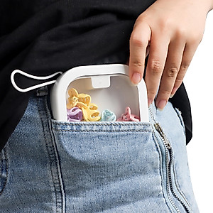 Heliltd 2pcs Hair Tie Organizer Boxes Small Lightweight Portable Hair Tie Holder Organizer Can Be Stackable or Hang for Desktop Bathroom Travel or Small Items Storages (Pink + White)