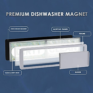 Clean Dirty Magnet for Dishwasher, Best Clean Looking Clean Dirty Sign Magnetic Indicator for Dishwasher Easy to Read and Strong Slide for Changing Signs,