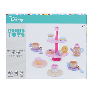 Just Play Disney Wooden Toys Minnie Mouse Tea Set, Pretend Play, Officially Licensed Kids Toys for Ages 3 Up, Amazon Exclusive