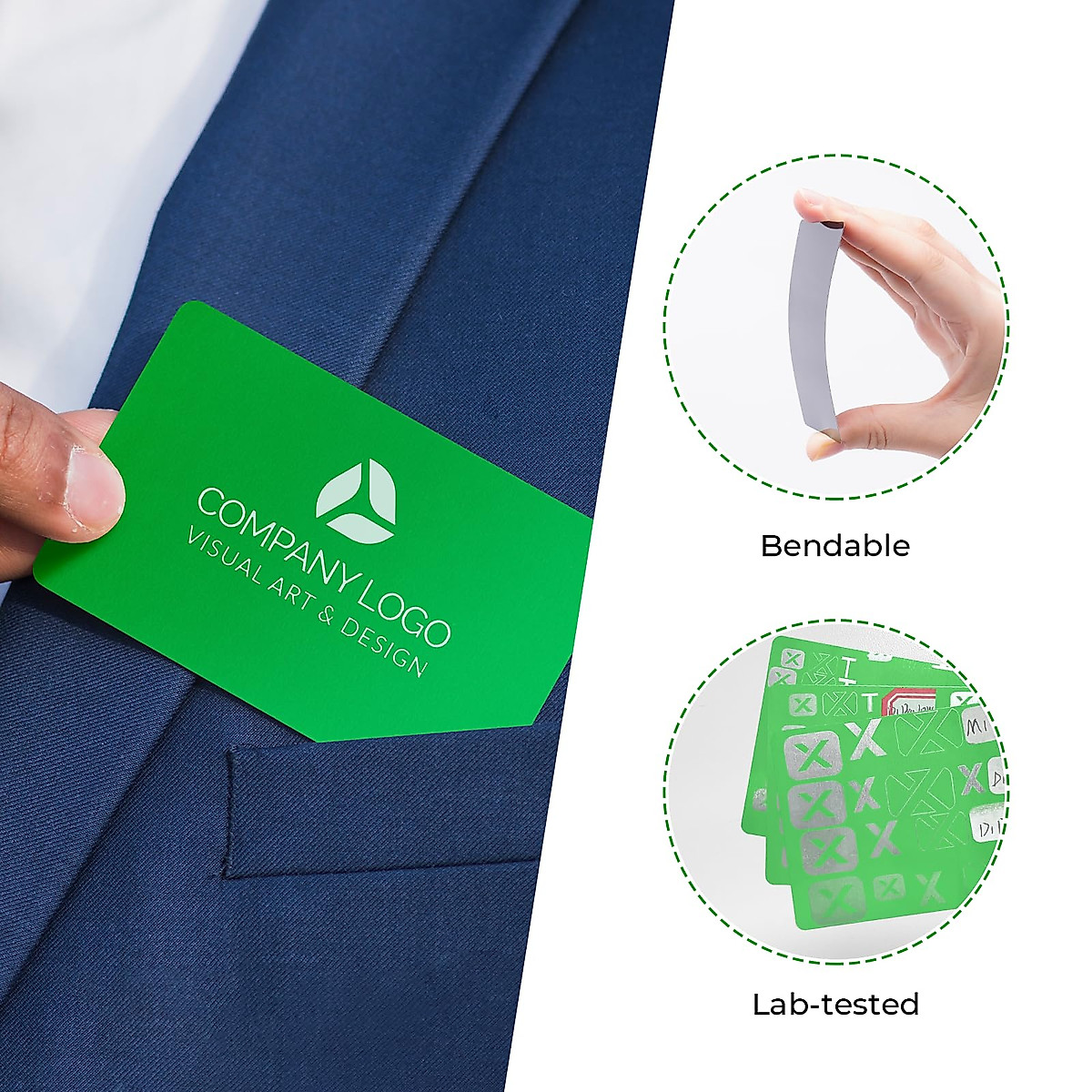 Blue Metal Business Cards Laser Engraving Blanks 60 PCS Sublimation Metal Cards Aluminum Blanks for Engraving, DIY, Gift Cards, Office Name Cards (3.38" x 2.12" x 0.007"）