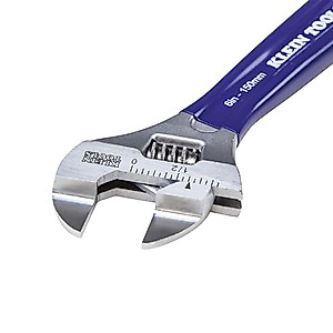 Klein Tools D86934 Adjustable Wrench, Forged with Slimmer Jaw and a High Polish Chrome Finish, 6-inch