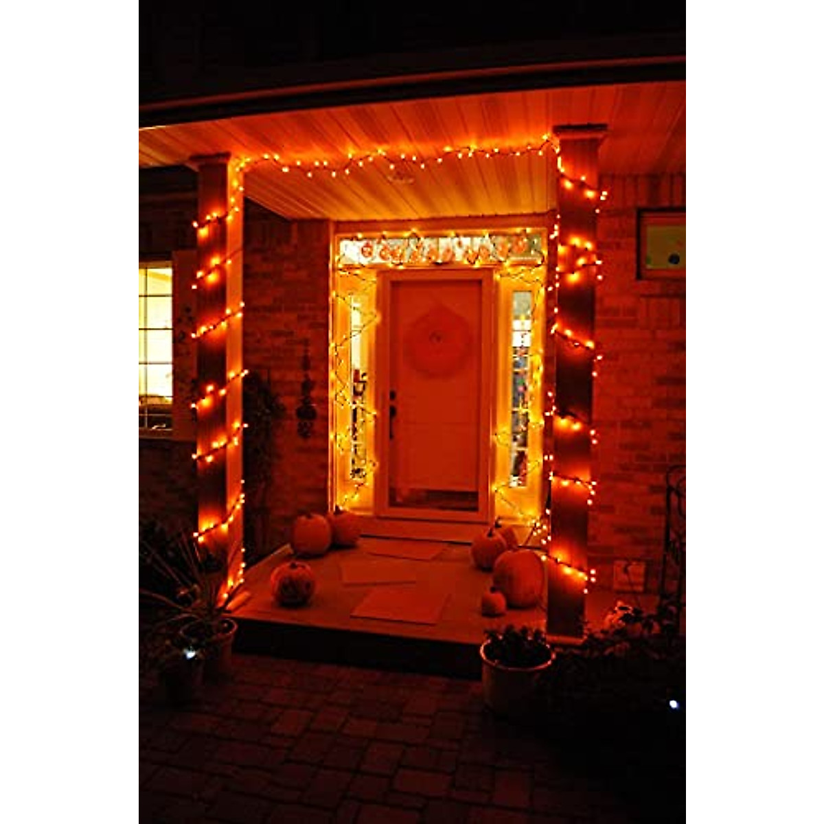 Vanthylit Halloween Decorations, 81.7Ft 200LT Halloween String Lights with Music Sync Spooky Sounds Lighted Halloween Fairy Lights for Indoor and Outdoor Patio Lawn Garden (Orange)
