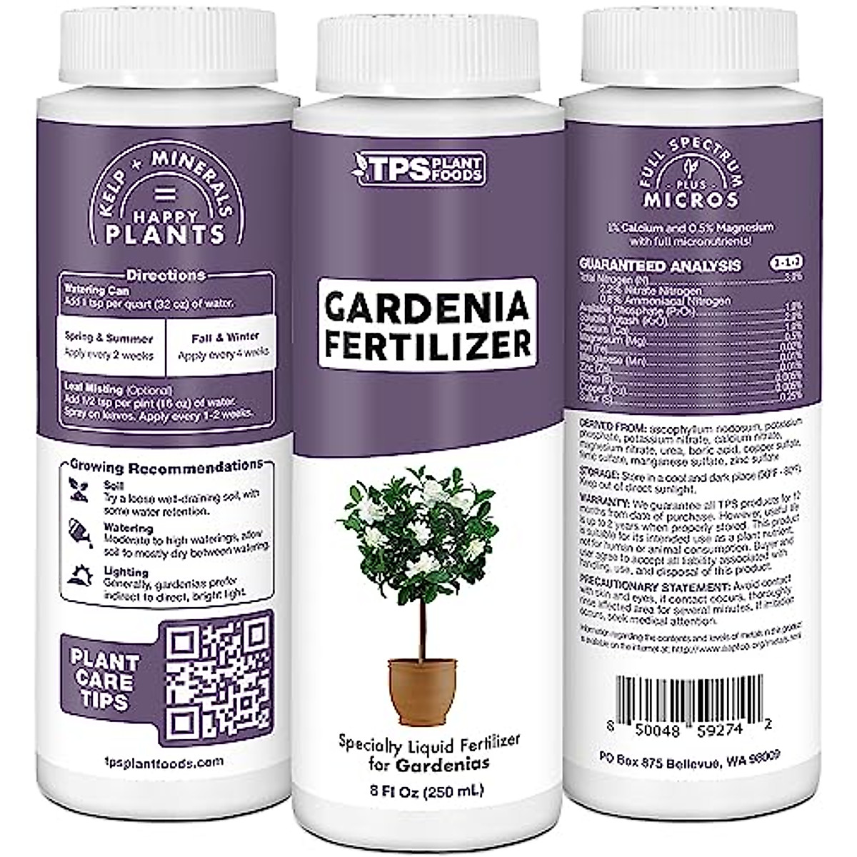 Gardenia Fertilizer for Gardenias, Camellia and Rhododendron Plants, Flowering Liquid Plant Food 8 oz (250mL)