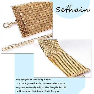 Sethain Boho Sequin Choker Necklace Gold Shiny Sequins Short Chain Party Necklace Jewelry Accessories for Women and Girls