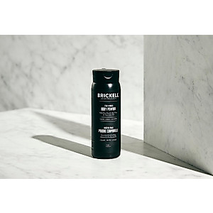 Brickell Men's Products Stay Fresh Body Powder for Men, Natural and Organic Talc-Free, Absorbs Sweat, Keeps Skin Dry, Unscented, 5 oz