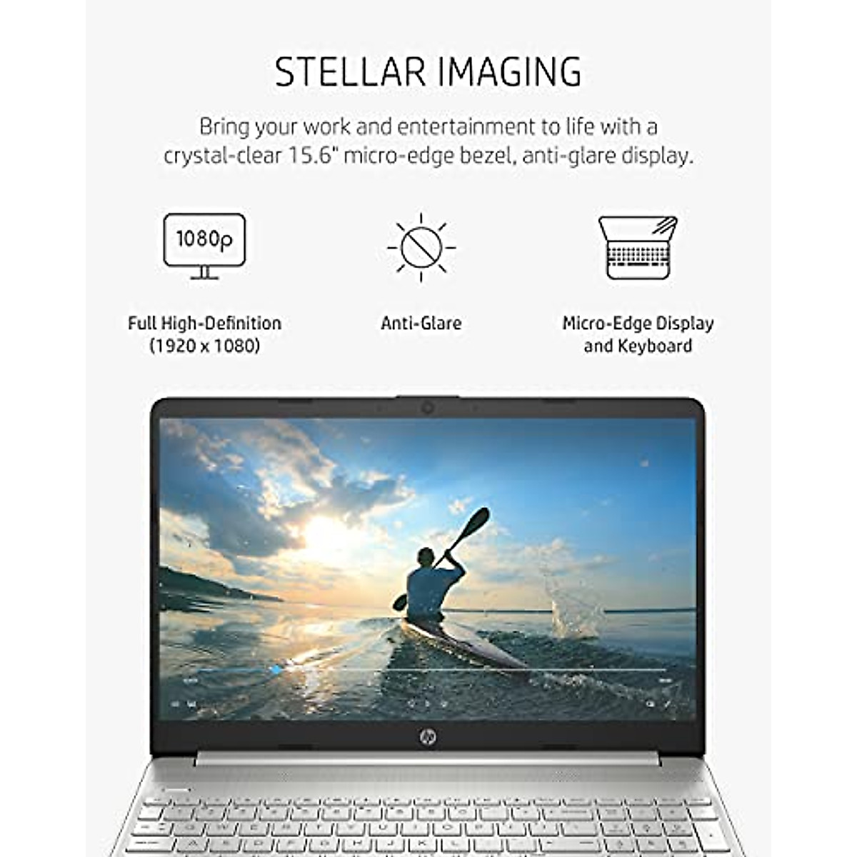 HP 15 Laptop, AMD Ryzen 3 Processor, 8 GB RAM, 256 GB SSD, 15.6” Full HD Windows 10 Home in S Mode, Lightweight Computer With Webcam and Dual Mics, Work, Study, & Gaming (15-ef1050nr, 2021)