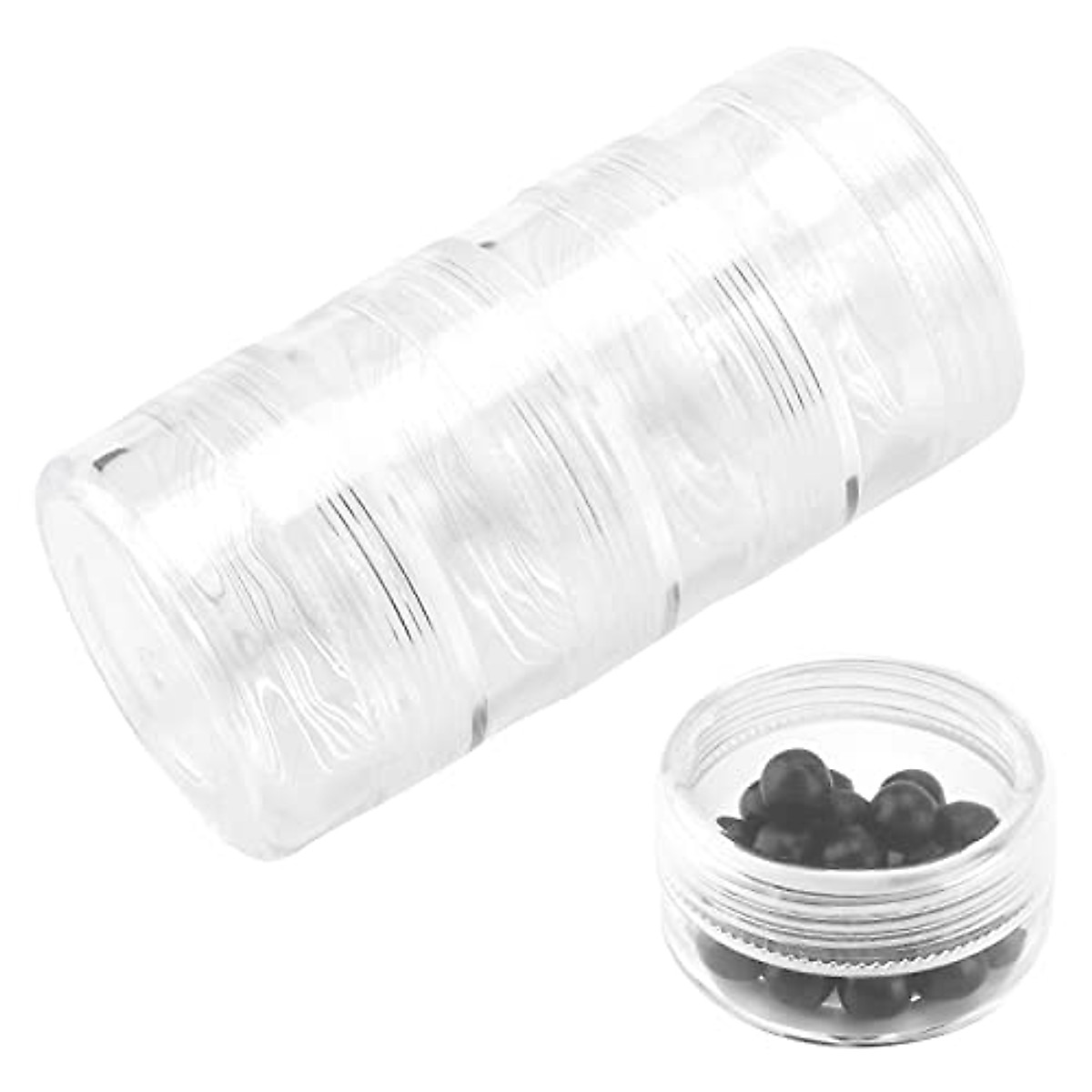 ZEONHEI 10 Sets 4 Layer Stackable Cosmetic Containers with Screw Lids, 10G/10ML Stackable Bead Storage Containers Round Plastic Containers, Clear Column Stackable Container for Beads, Buttons, Jewelry