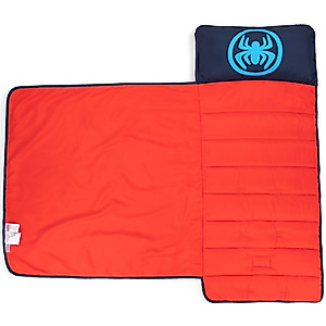 Jay Franco Marvel Spidey & His Amazing Friends Go Spidey Nap Mat – Built-in Pillow and Blanket - Super Soft Microfiber Kids'/Toddler/Children's Bedding, Ages 3-7