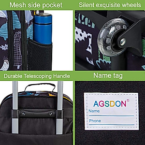 gxtvo Kids Luggage with Wheels for Boys, Dinosaur Rolling carry on Suitcase for Toddler Children