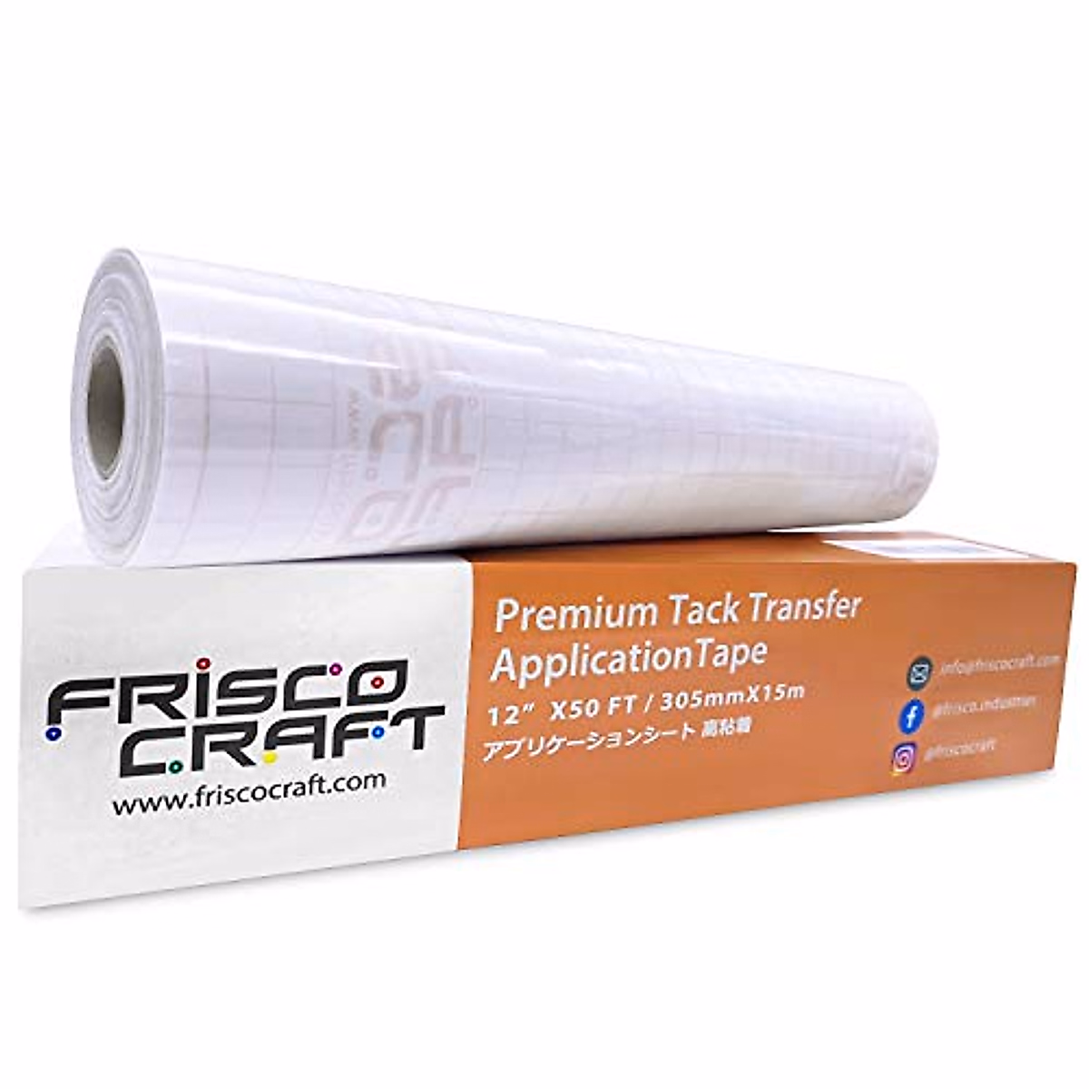 Frisco Craft Premium Clear Transfer Paper Tape - Application Tape Roll for Perfect Alignment of Silhouette Cameo, Cricut Adhesive Vinyl for Decals (12" x 50 FT)