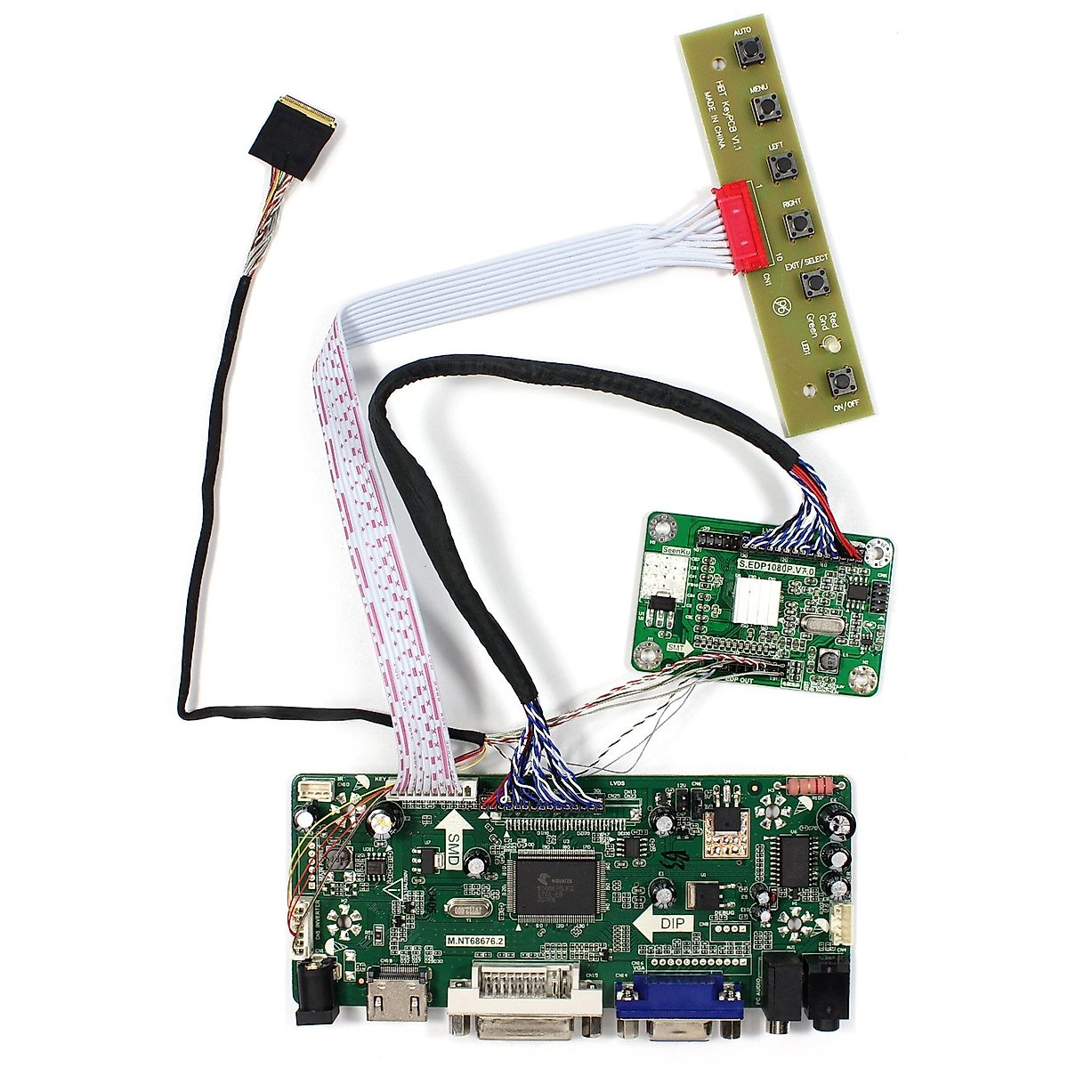 HDMI+VGA+DVI+Audio Input LCD Controller Board For LP156WF6 SP 11.6" 13.3" 14" 15.6" 17.3" 1920x1080 30Pins edp LCD Screen