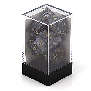 Chessex CHX27498 Dice-Lustrous Black/Gold Set