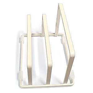 LENITH Cutting Board Rack Chopping Board Organizer Stand Holder Kitchen Countertop Pots Pan Lids Rack Organizer (Small_Cream Color)