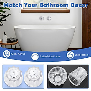 PuritySage Premium Shower Faucet Knob Replacement,Compatible with 88262 Price Pfister Contessa, Universal Clear Acrylic Plastic Hot/Cold Shower Faucet Handle,Easy Installation