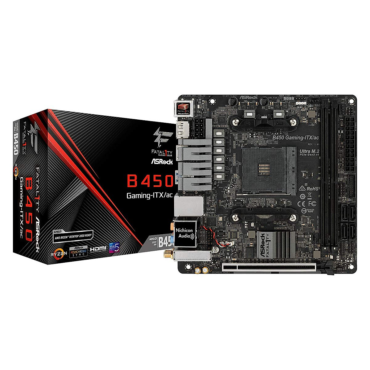 ASRock Mini-ITX Motherboard (B450 Gaming-ITX/AC)