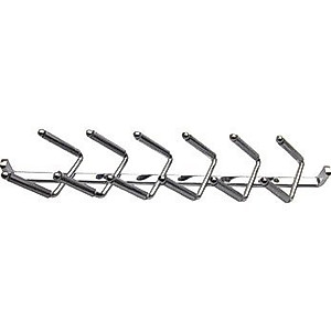 Wall Mount Stationary Tie Rack, Chrome 12"