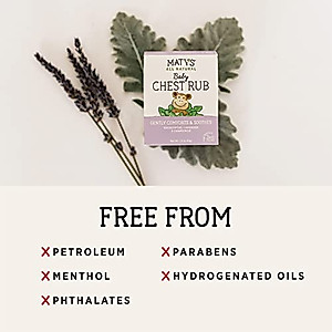 Matys Baby Chest Rub – Naturally Comfort, Soothe and Help Relieve Congestion in Babies 3 Months+, Petroleum Free – Made with Soothing Lavender and Chamomile, 1.5 oz – 2 Pack