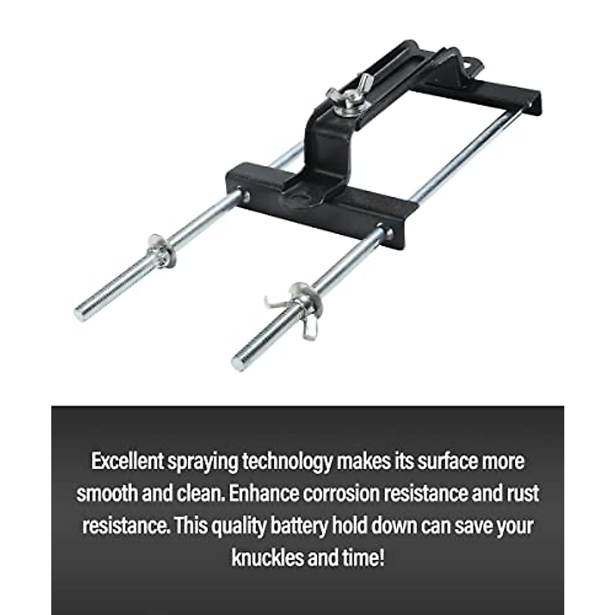 ESEWALAS Adjustable Battery Hold Down,Battery Tie Down Kit,Universal Battery Crossbar with J Bolt Battery Hold Down Bracket,Stainless Steel J Bolt Sets Car Battery Holder,Battery Tie Down Holder