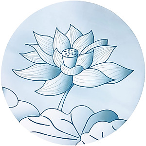 Abeigoi Round Meditation Yoga Mat Large Lotus Pilates Mat Non Slip Natural Rubber Backing Mat Suitable for Exercise, Meditation, Stretching and Yoga Workout Mat for Home Outdoor (4Ft)