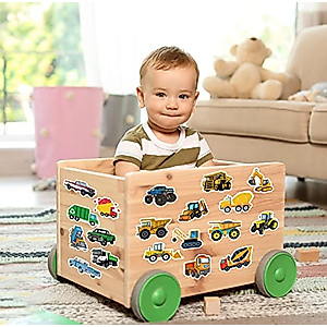 50pcs Transportation Vehicle Truck Stickers Decals for Kids Toddlers Boys Girls, Cartoon Vehicle Vinyl Stickers for Water Bottle Laptop Skateboard Car Helmet Luggage, Perfect Party Favors and Supplies