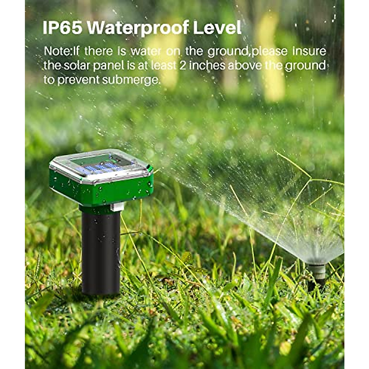 8 Pack Solar Mole Repellent Waterproof Ultrasonic Gopher Repellent Outdoor Animal Repeller Stakes Sonic Rodent Deterrent Vole Chaser for Patio Garden Farm Lawn