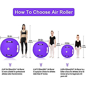 AWSUM 4ft L x 3ft Diam Gymnastics Air Roller Tumbling Mat Barrel Backbend Trainer for Gym Inflatable equipment with Electric Pump