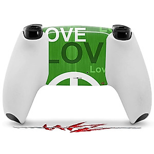 WraptorSkinz Skin Wrap compatible with Sony PS5 DualSense Controller Love and Peace Green (CONTROLLER NOT INCLUDED)