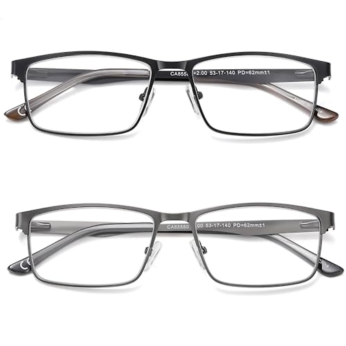 EYECEDAR 5-Pack Reading Glasses for Men Metal Frame Spring Hinges with a pair Blue Light Readers 1.50