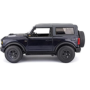 2021 Ford Bronco Wildtrak Dark Blue Metallic with Dark Gray Top Special Edition 1/18 Diecast Model Car by Maisto 31456